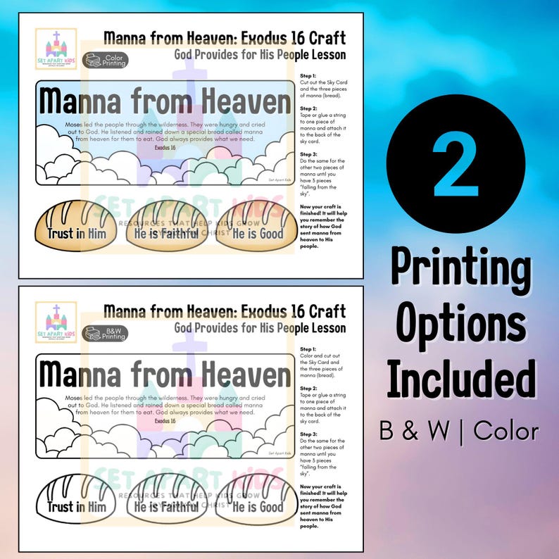 Manna From Heaven Bible Craft | Moses | Bible Craft for Kids | Exodus ...