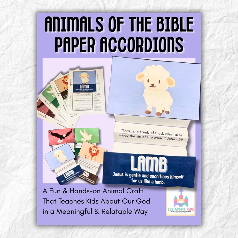 Animals of the Bible Accordion Craft: Sunday School Activity (digital ...
