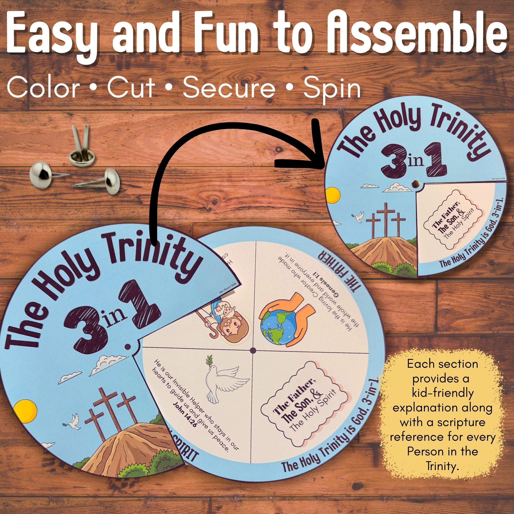 Holy Trinity Spinner Bible Craft for Kids – Christian Sunday School ...