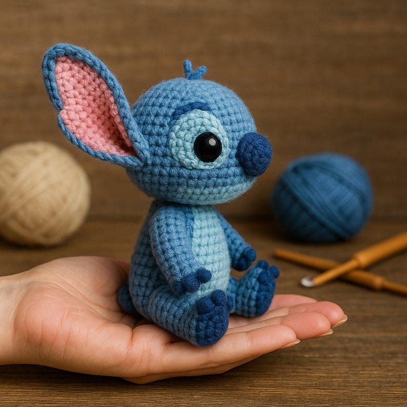 Cute Stitch Inspired Amigurumi Crochet Pattern – Blue Alien Plush PDF ...