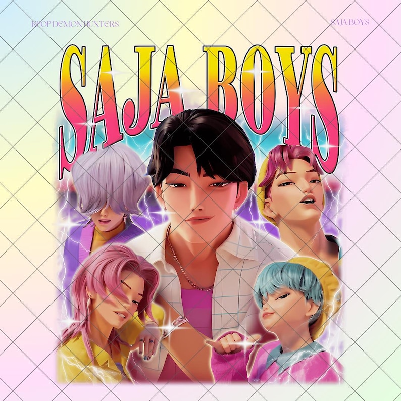 Saja Boys Digital Printable | Cute Anime Boy Band Poster | Kpop ...