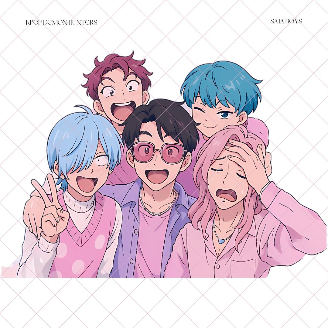 Saja Boys Digital Printable | Cute Anime Boy Band Poster | Kpop ...
