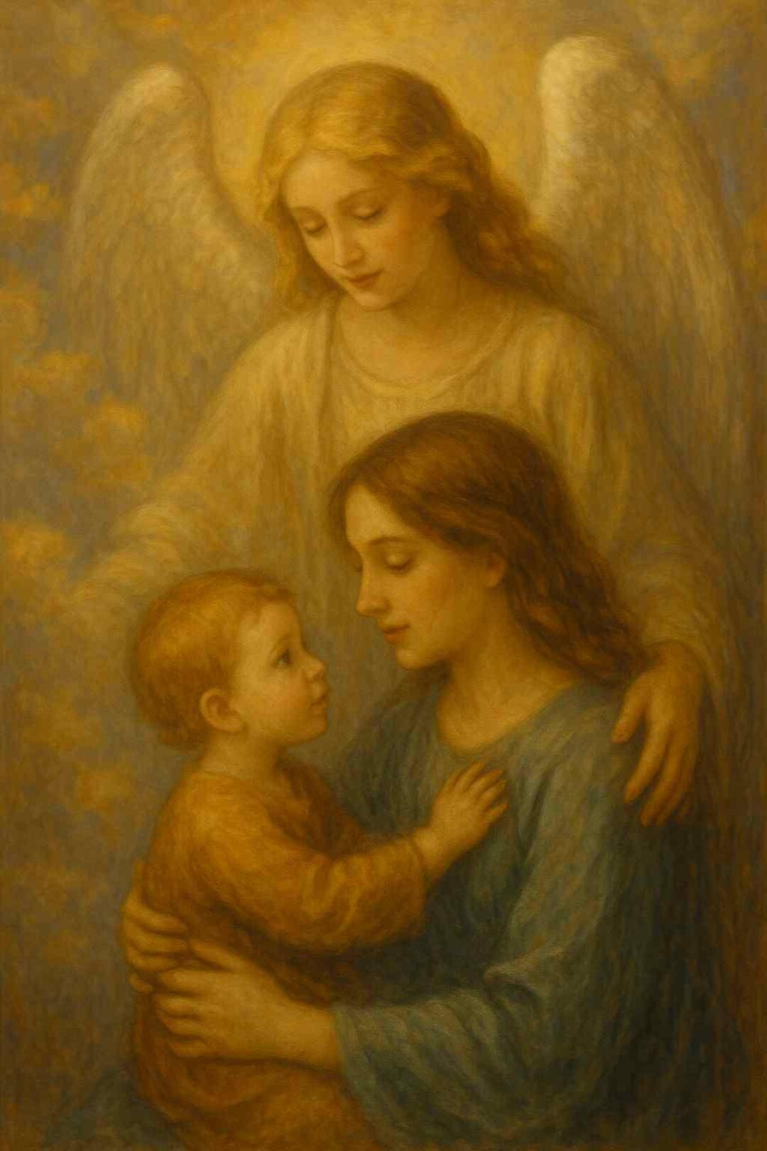 Guardian Angel Mother and Child Art Print: Spiritual Christian Decor - Etsy