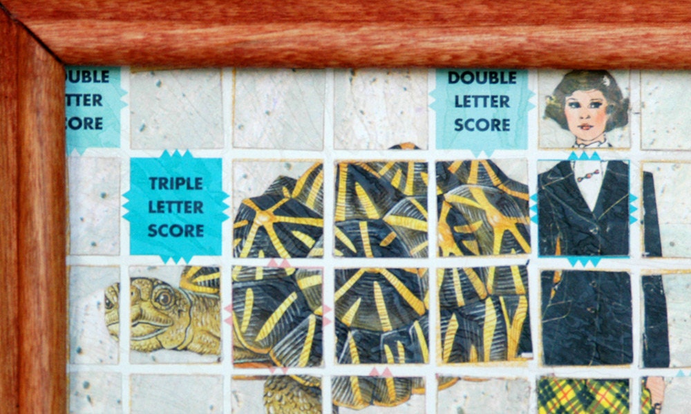 Scrabble Board Wall Art With Vintage Fashion Figure Animal | Etsy