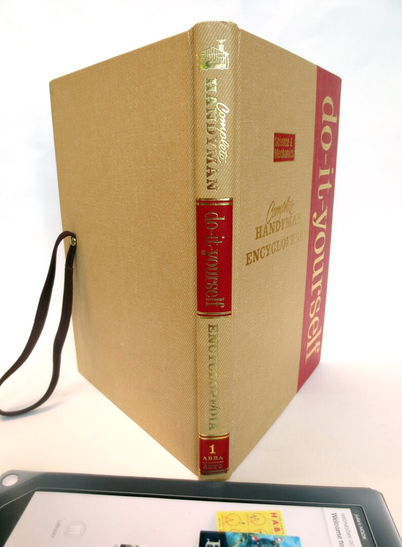 Ipad Book Case Upcycled From Beige and Red Handyman Guide - Etsy