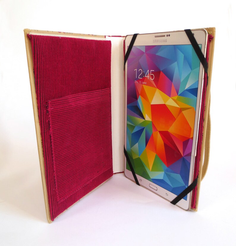 Pinocchio Tablet Case Made From Vintage Book, Puppet on Front, Red ...
