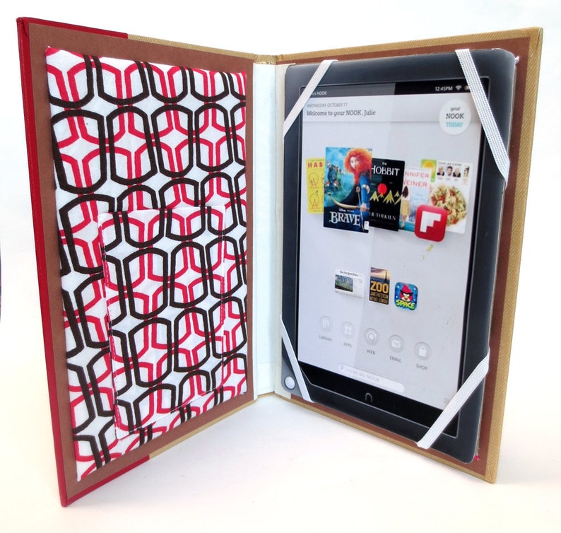 Ipad Book Case Upcycled From Beige and Red Handyman Guide - Etsy