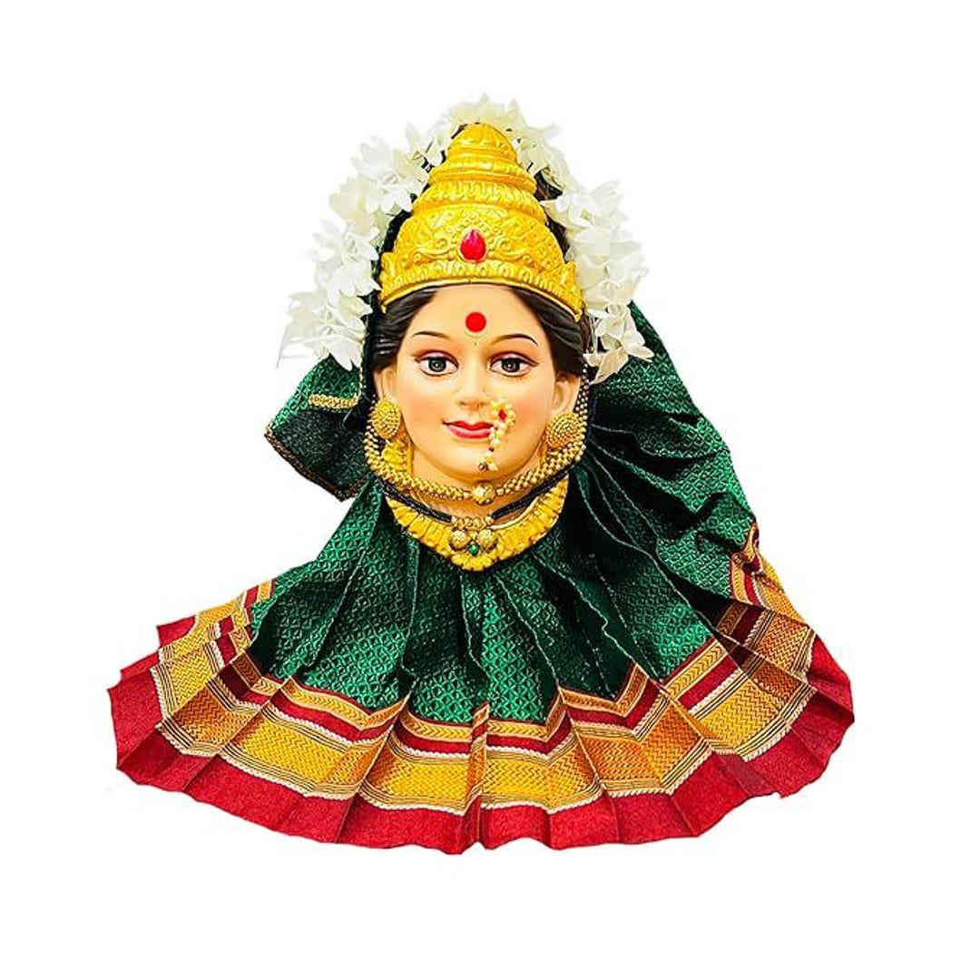 Kalash Khun Saree (green) / Mata Rani Poshak for Varalakshmi, Ma Laxmi ...