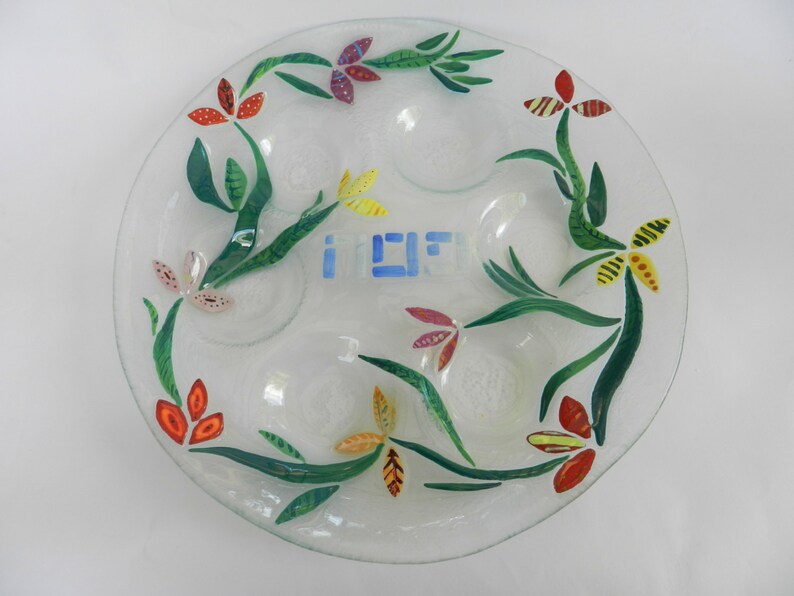 Spring is Coming Passover Plate Fused Glass Handmade by - Etsy