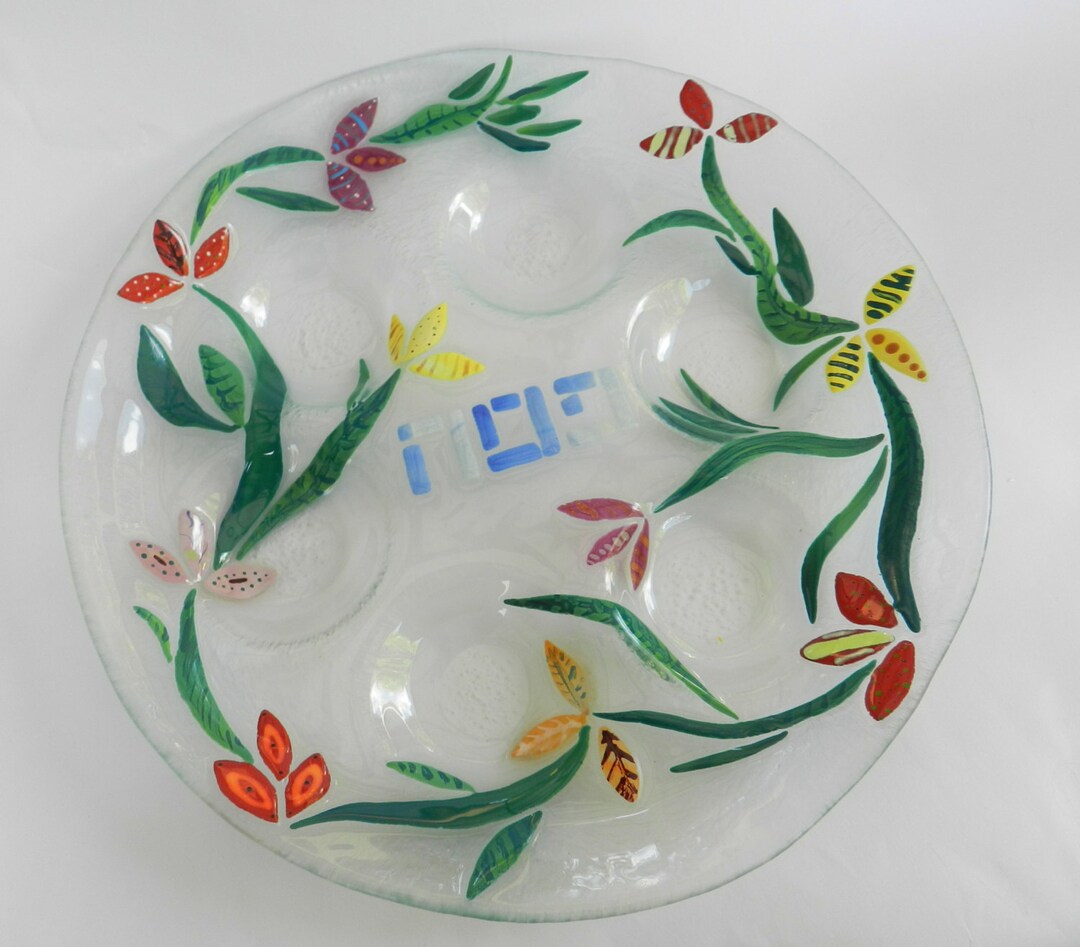 Spring is Coming Passover Plate Fused Glass Handmade by DALIT-GLASS ...