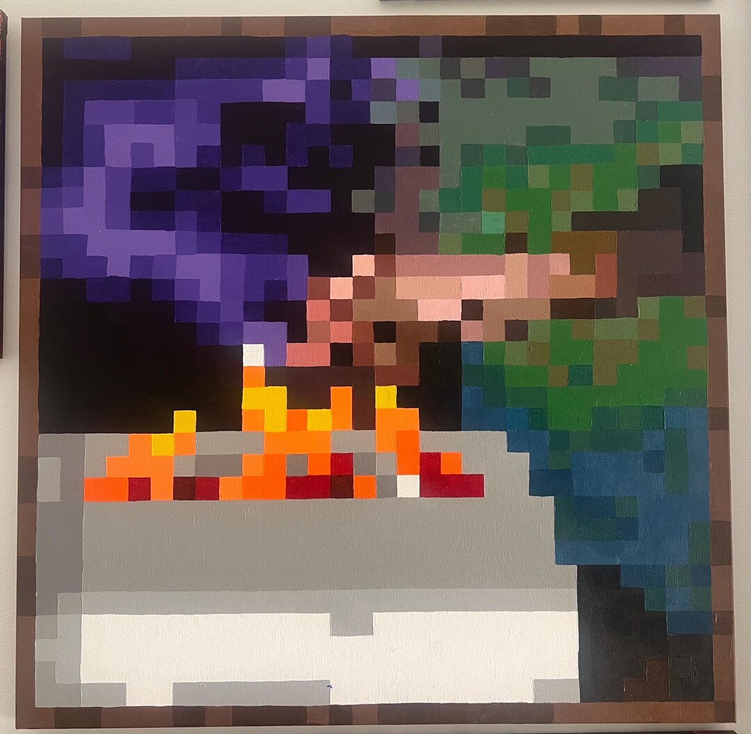 Minecraft Acrylic Painting “lighter” Replica 24”x24” - Etsy
