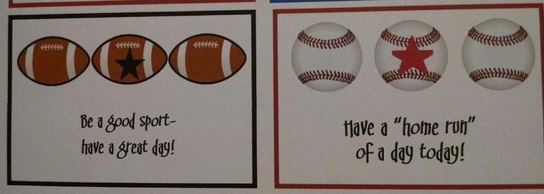Printable Sports Lunch Box Notes - Etsy