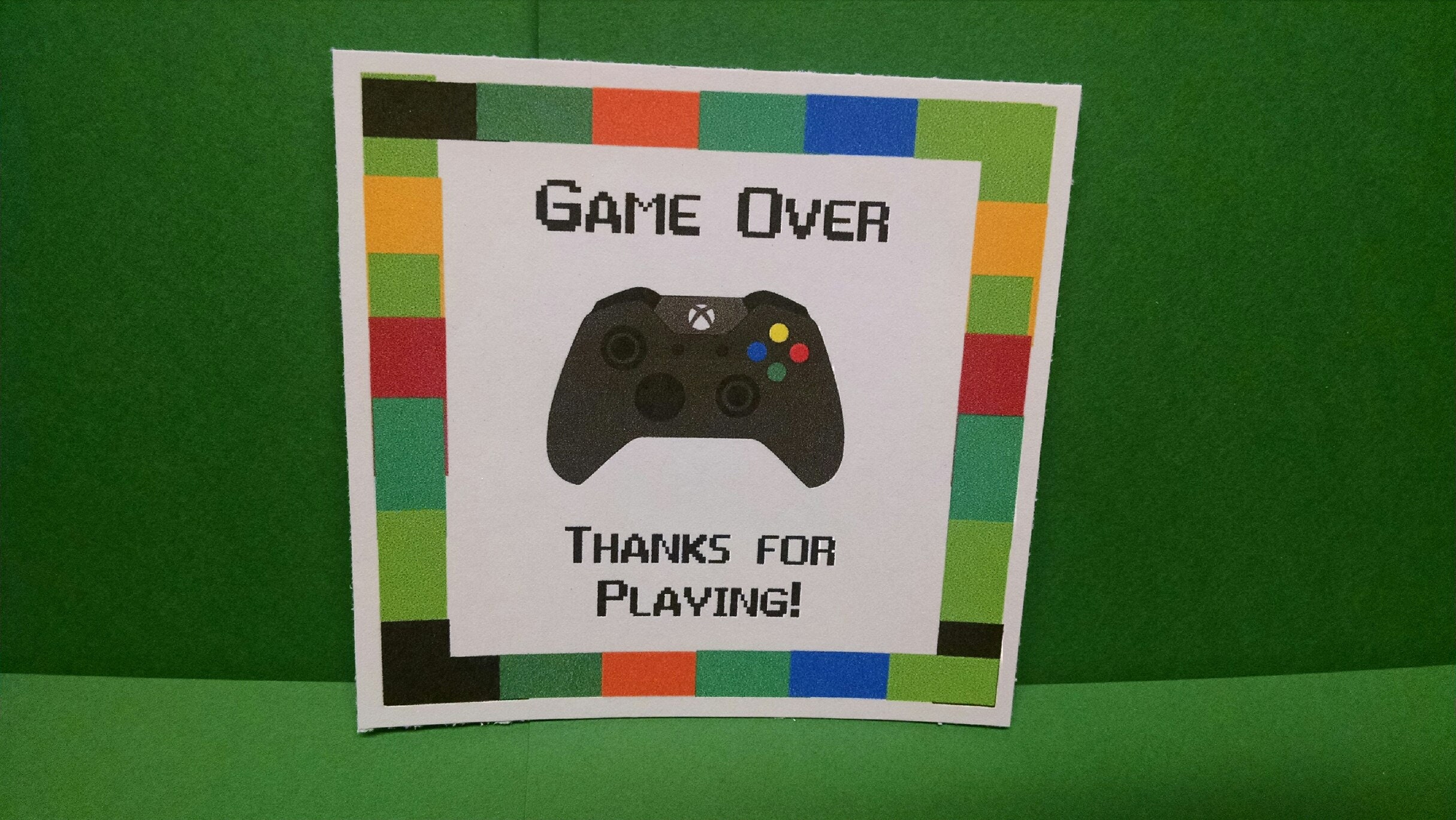 Game On/game Over Birthday Party Favor Bag Tag - Etsy