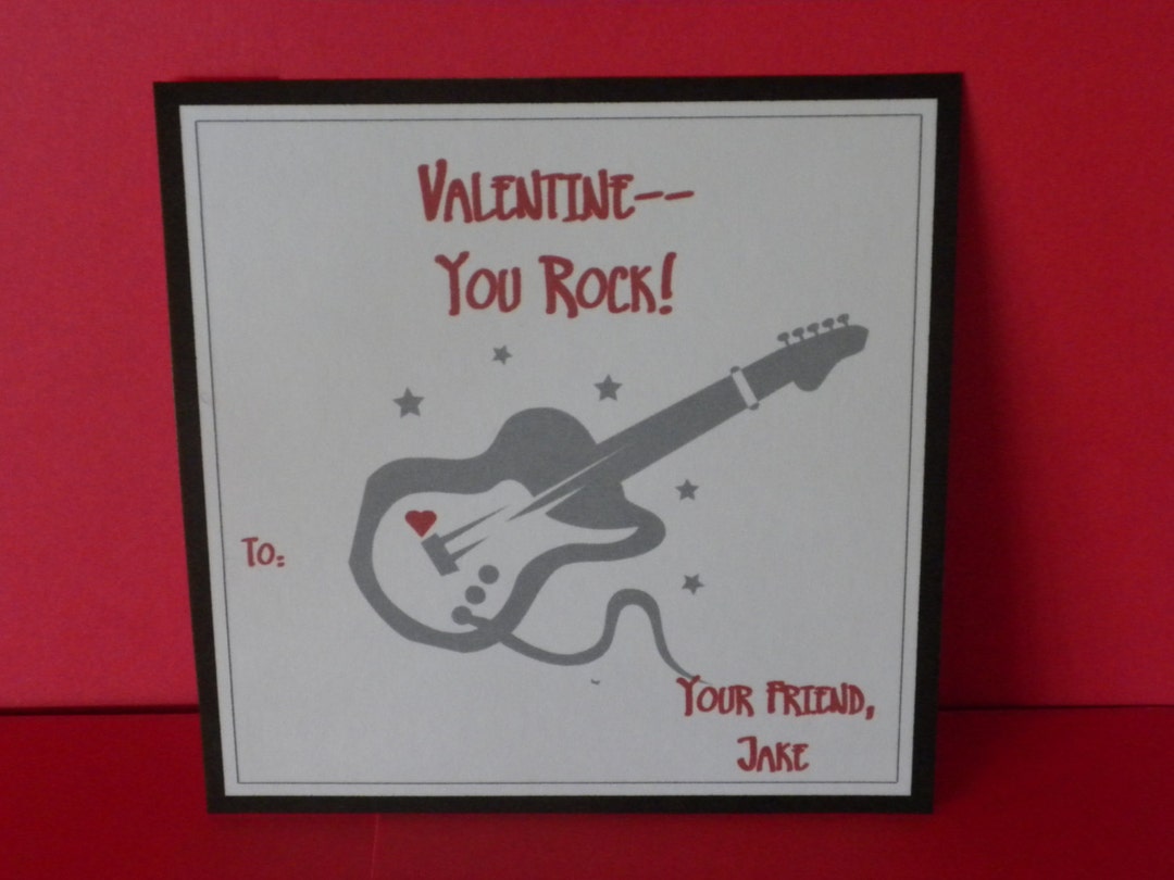 Personalized Printable You Rock Valentine Card - Etsy