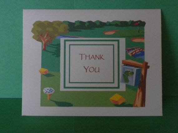 Golf Theme Thank You Note Cards - Etsy