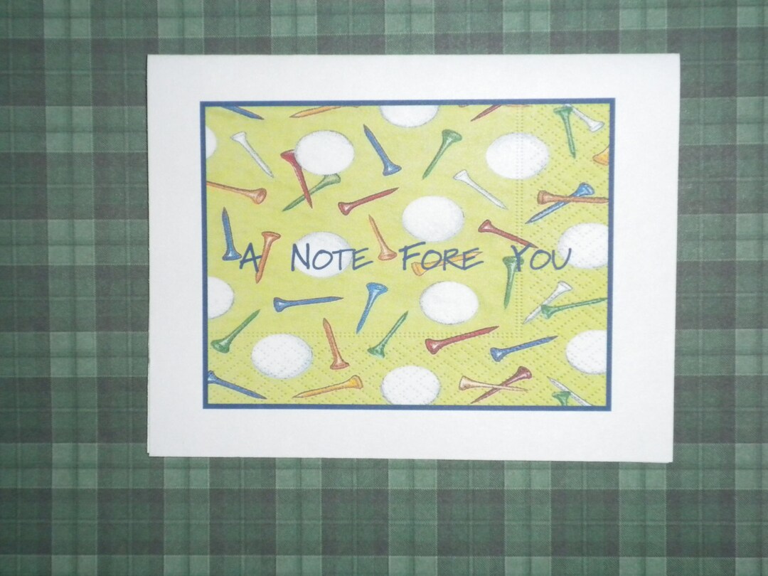 A Note Fore You Golf Note Card - Etsy