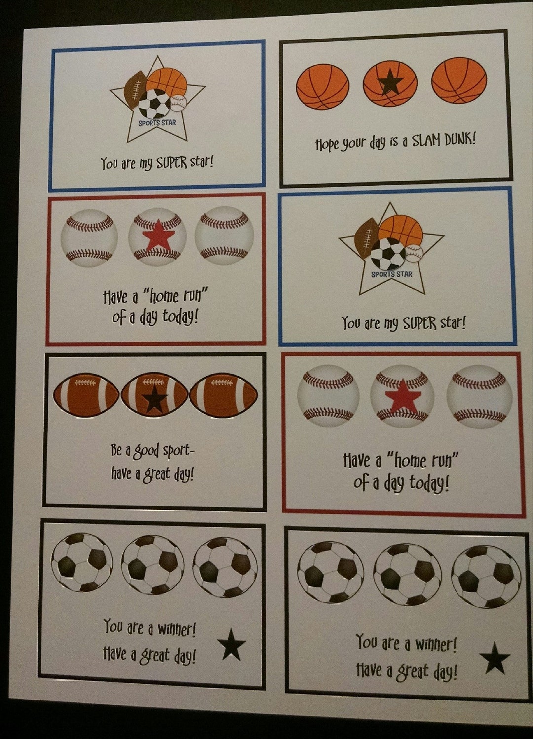 Printable Sports Lunch Box Notes - Etsy