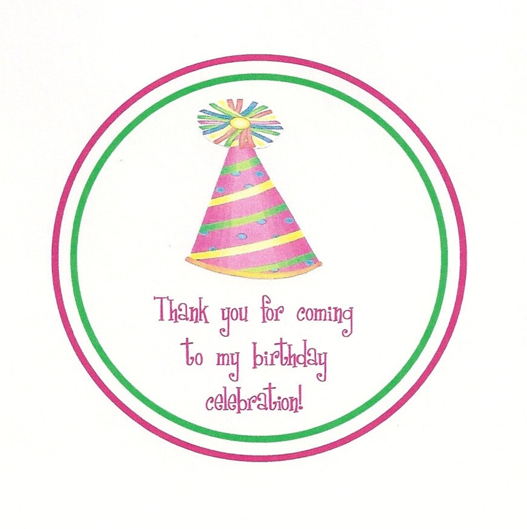 Printable Party Hat Birthday Favor Bag Tag - Etsy