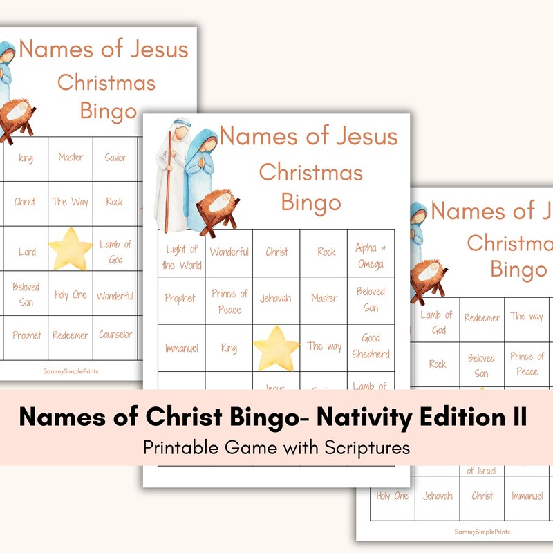 Names of Jesus Bingo - Etsy