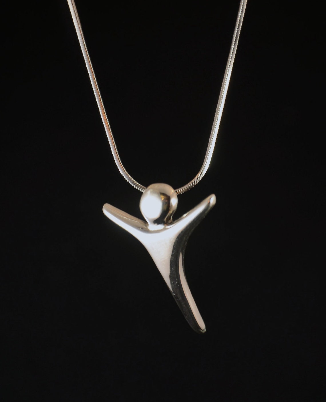 Silver Necklace Divine yet Human Figure Empty Self Spiritual - Etsy