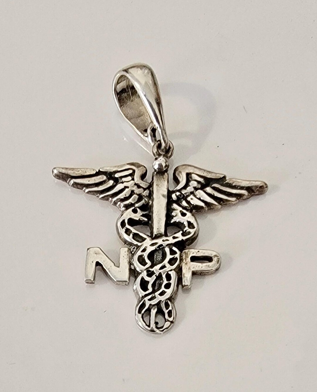 Sterling Silver Nurse Practitioner Pendant: Caduceus Medical Emblem - Etsy
