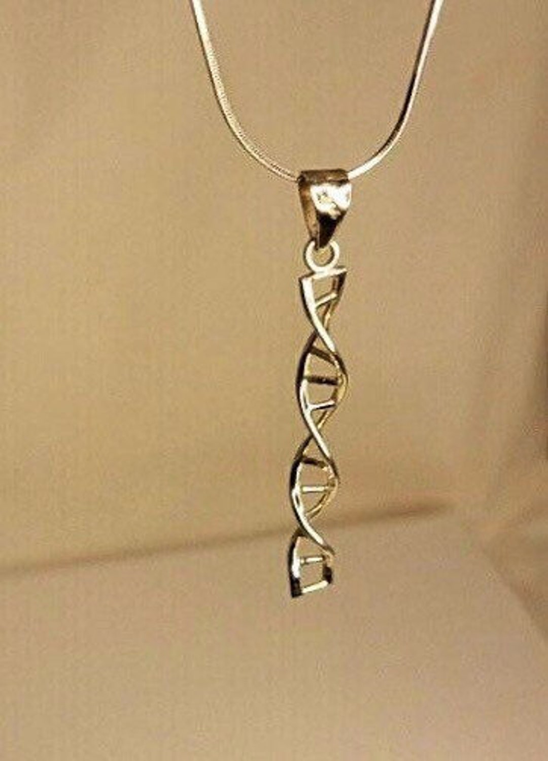 DNA Pendant Double Helix Necklace Science Inspired Handmade - Etsy