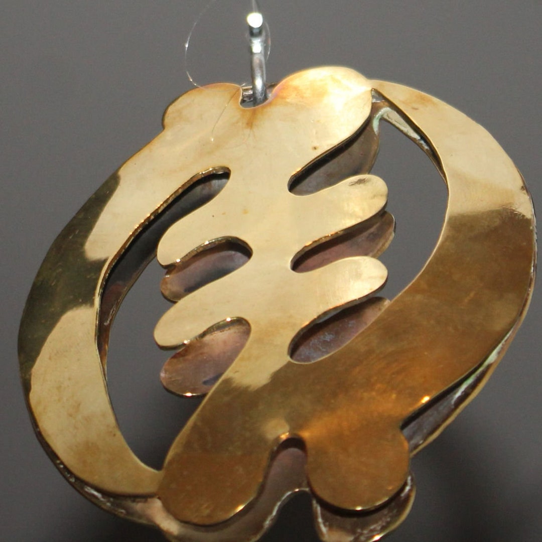 Gye Nyame Art Metal Mobile Art Double Sided Silver And Gold Adinkra
