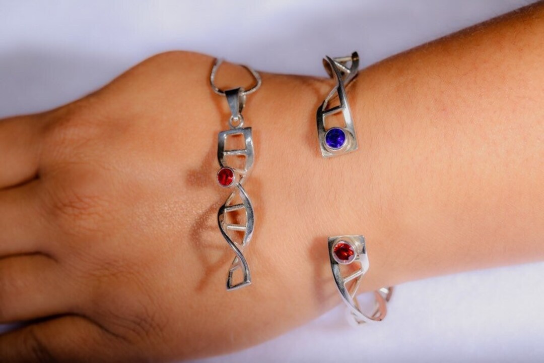 DNA JEWELRY SET Sterling Silver Necklace and Bracelet Set - Etsy