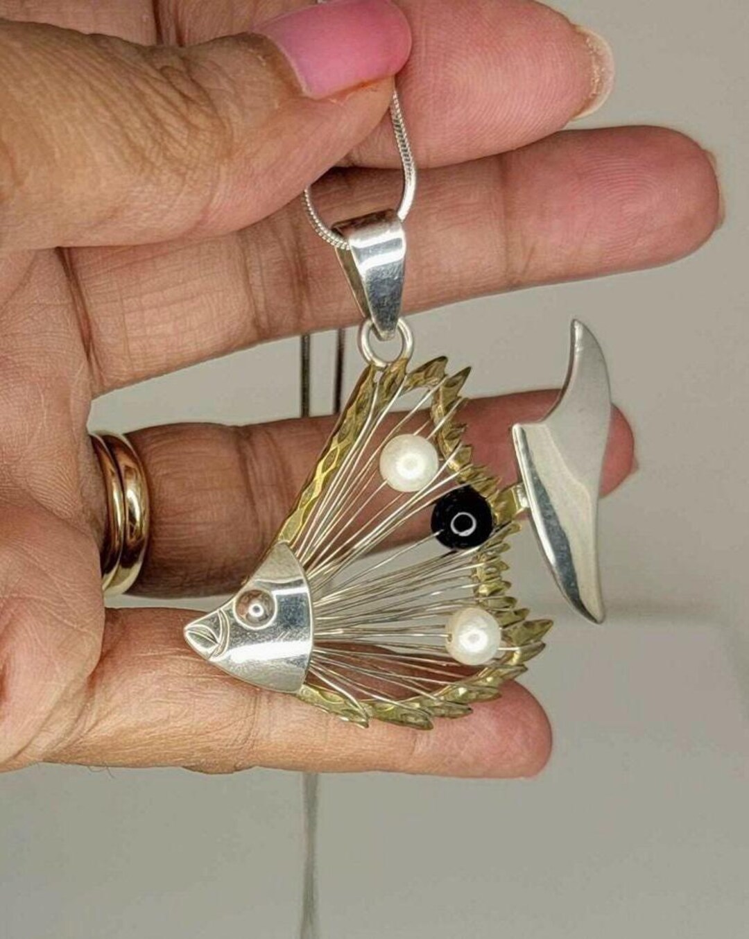 Silver Angel Fish Pendant, Handmade Jewelry, - Etsy