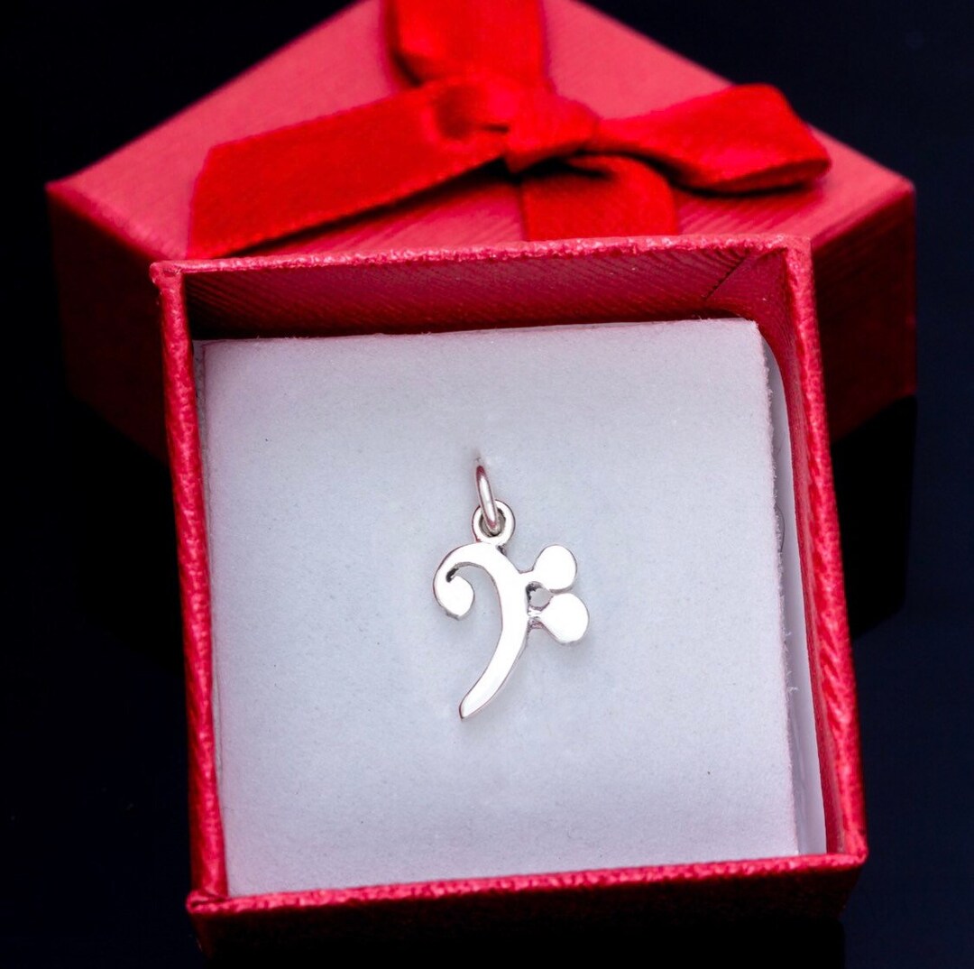 Bass Clef Charm: Dainty Music Jewelry, Jazz Bass Gift - Etsy