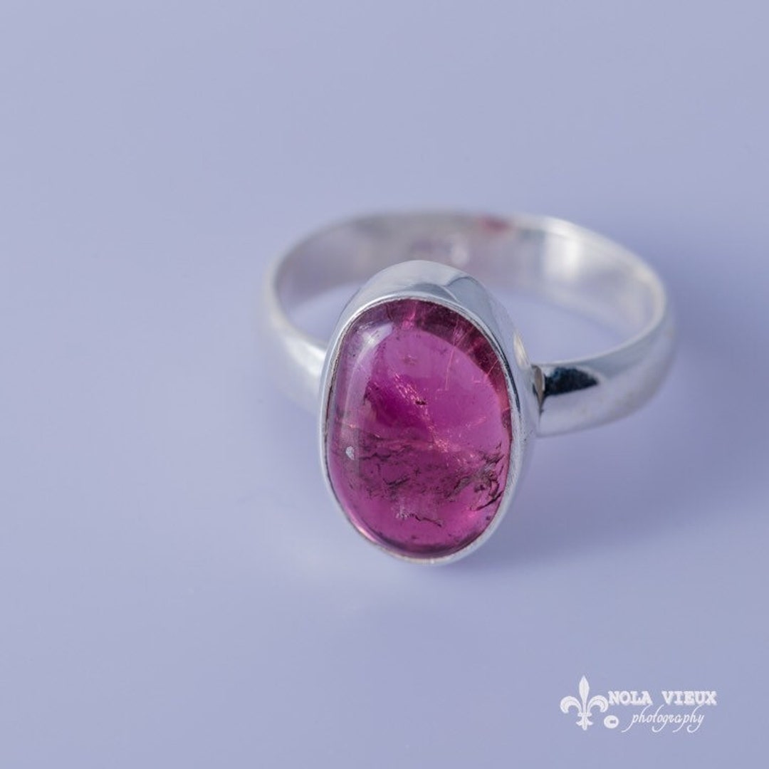 Pink Tourmaline Ring, Sterling Silver, Stone of Love, and Mental ...