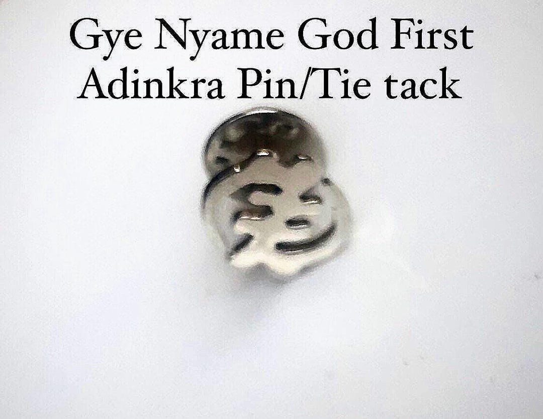 Gye Nyame Tie Tack, Sterling Silver Pin, Adinkra Symbol, Handmade Gift ...
