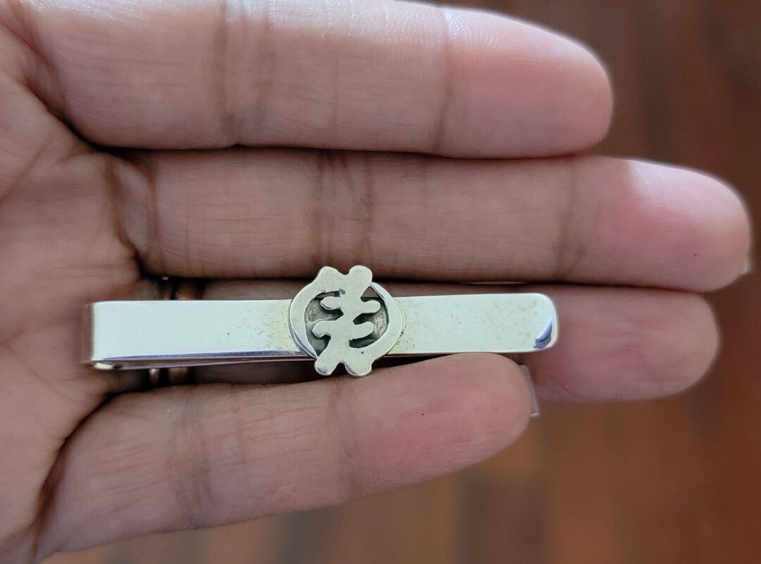 Sterling Silver Tie Bar, Gye Nyame Mens Gift, Mothers Gift for ...