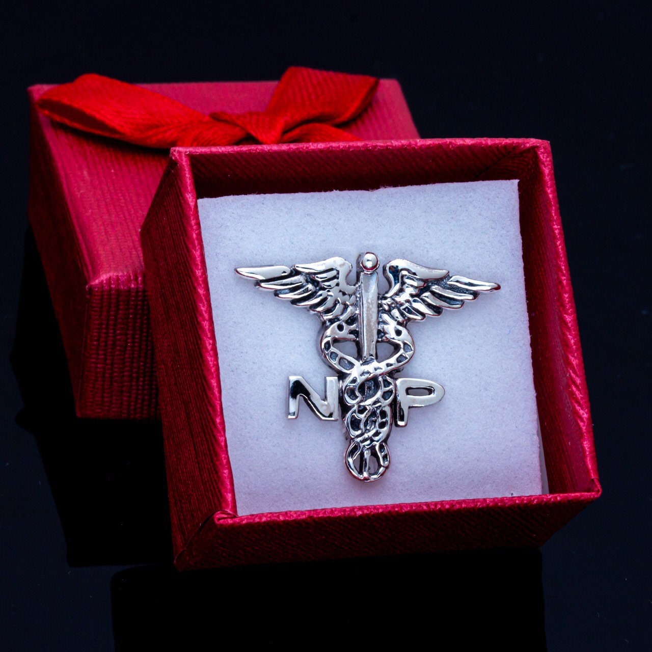 Red Nursing Caduceus