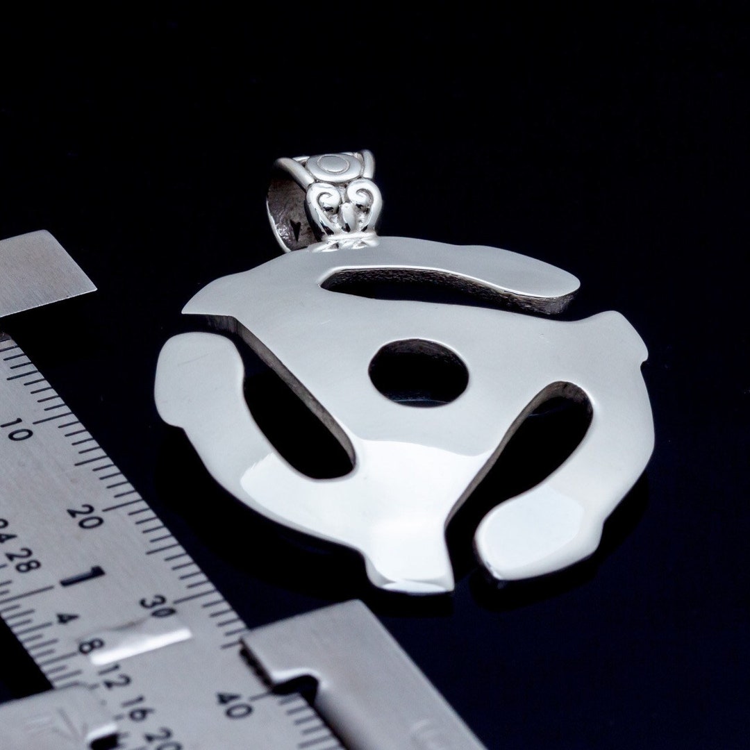 45 Rpm Adaptor Necklace Sterling Silver Music Jewelry Pendant - Etsy