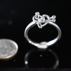 Music Heart Ring, Treble Bass Clef Musical Love Jewelry Sterling Silver ...