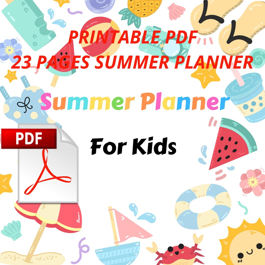 Summer Planner for Kids / Planner / Daily Planner / Printable PDF - Etsy