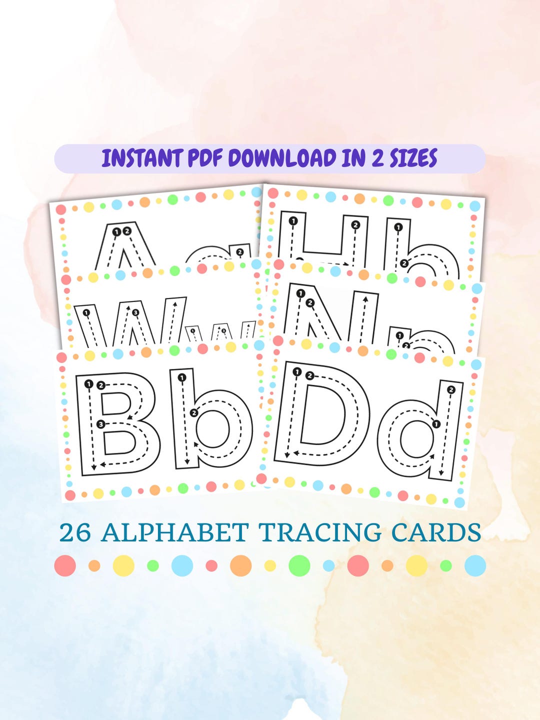 Spotted Alphabet Tracing Cards | Letter Learning Worksheets ...