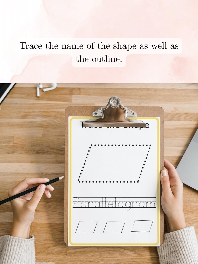 Shape Tracing Worksheets | 2D Shape Learning Cards | Pre K/preschool ...