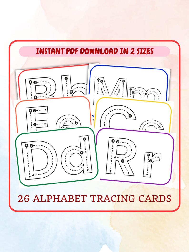 Alphabet Tracing Cards | Letter Learning Worksheets | Homeschool ...