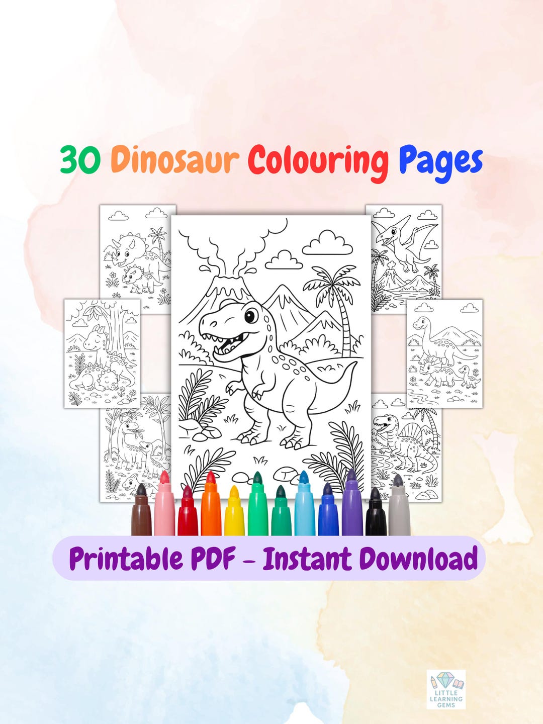 30 Dinosaur Colouring Pages | Bold and Easy Dinosaur Coloring Pages for ...