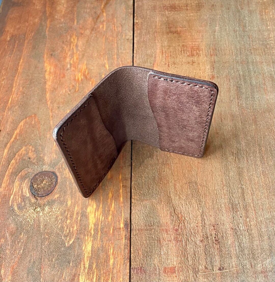 Hand Sewn Leather Card Wallet Top Grain Leather - Etsy