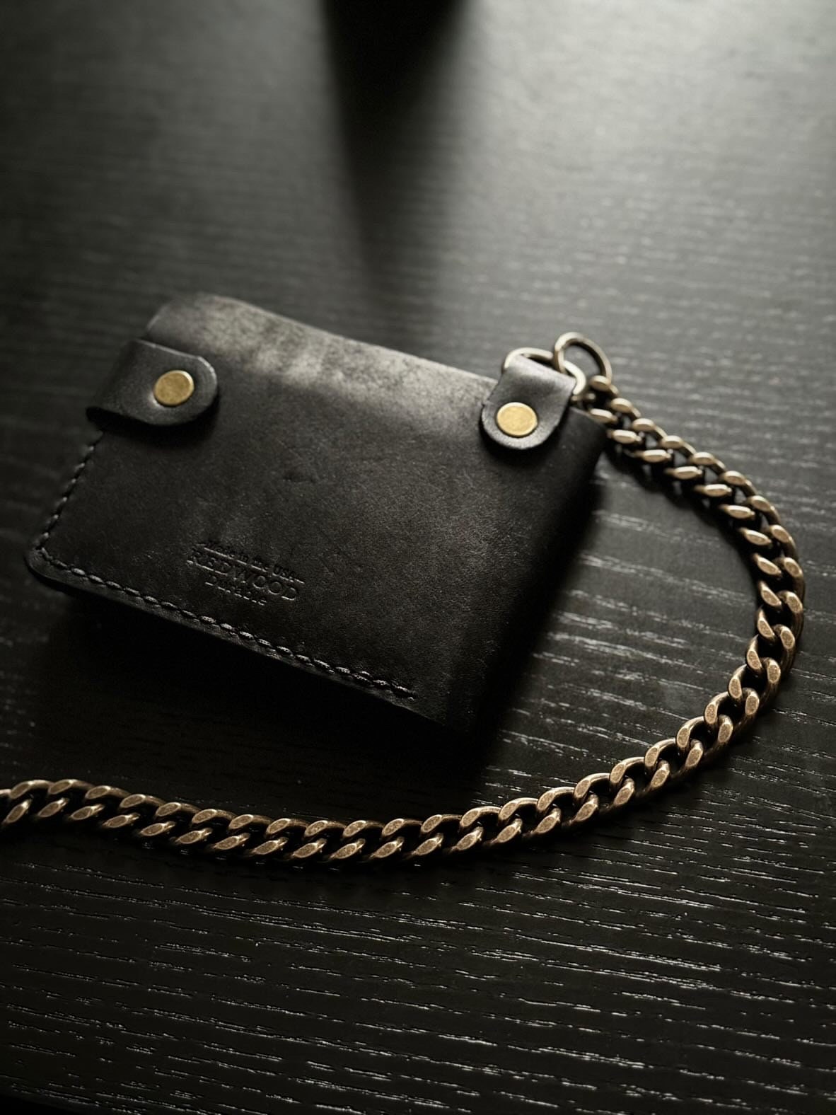 Leather Bifold Chain Wallet With Snap Closure - Etsy