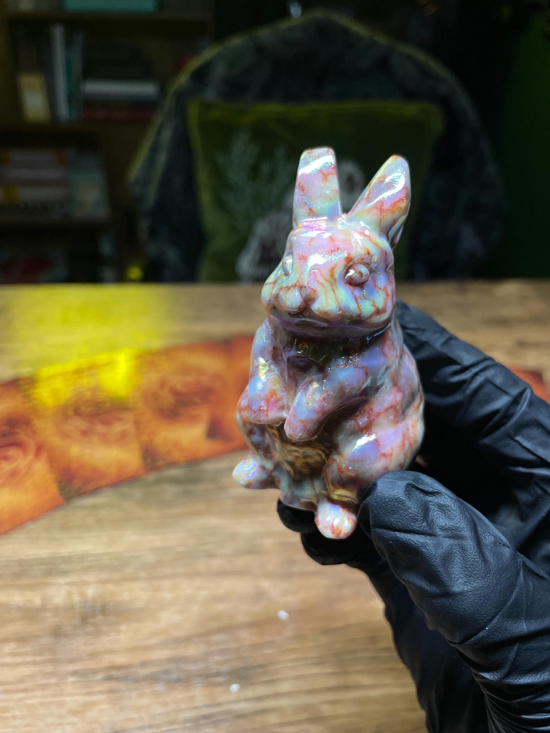 Red Net Stone Crystal Shaped Rabbit | Grounding, Strength Energy - Etsy UK