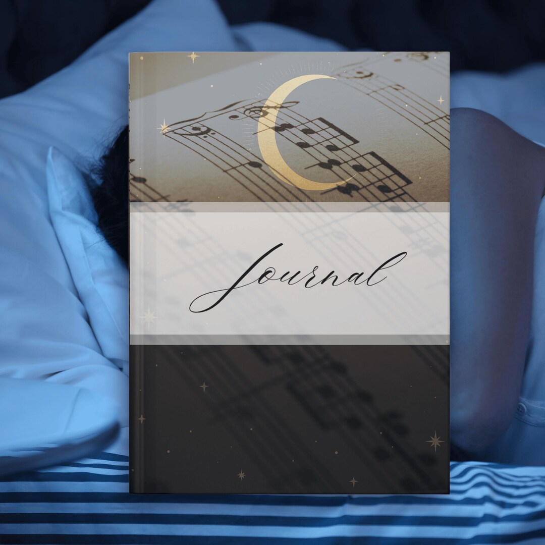 Night Moon and Music Notes Journal - Hardcover Poetry & Writing ...