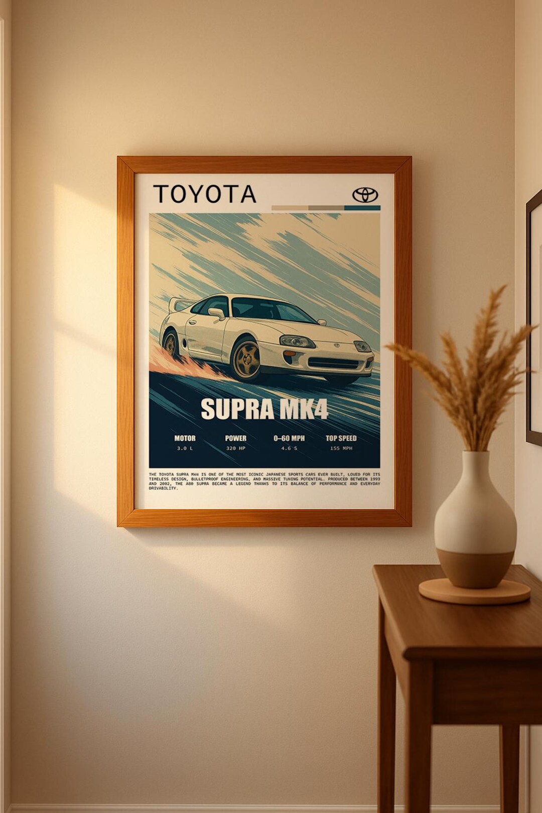 Toyota Supra MK4- JDM, Car Poster, Japanese Car, Printable, Digital ...