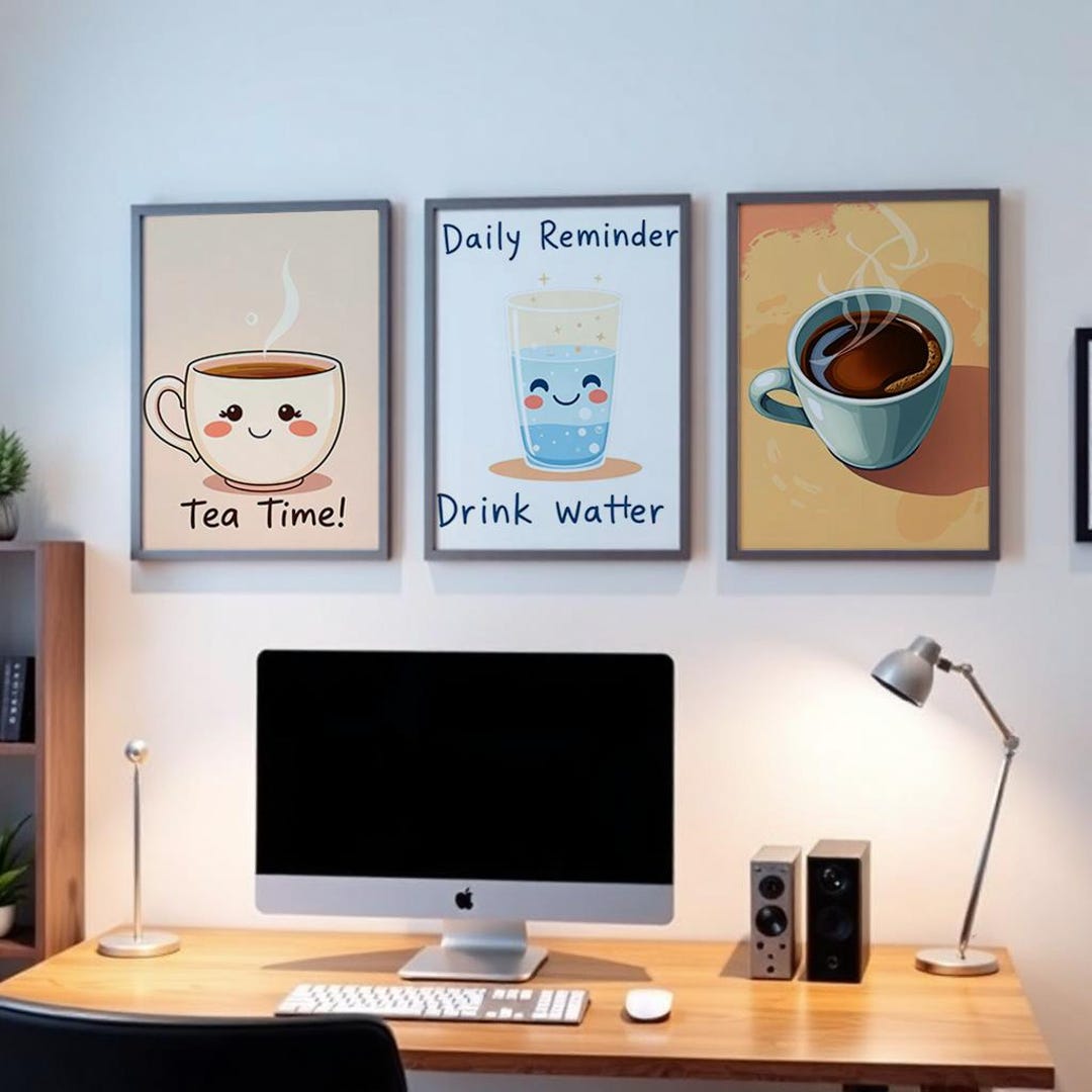 Daily Cups Printable Kit — Coffee, Tea & Water Posters • Instant ...