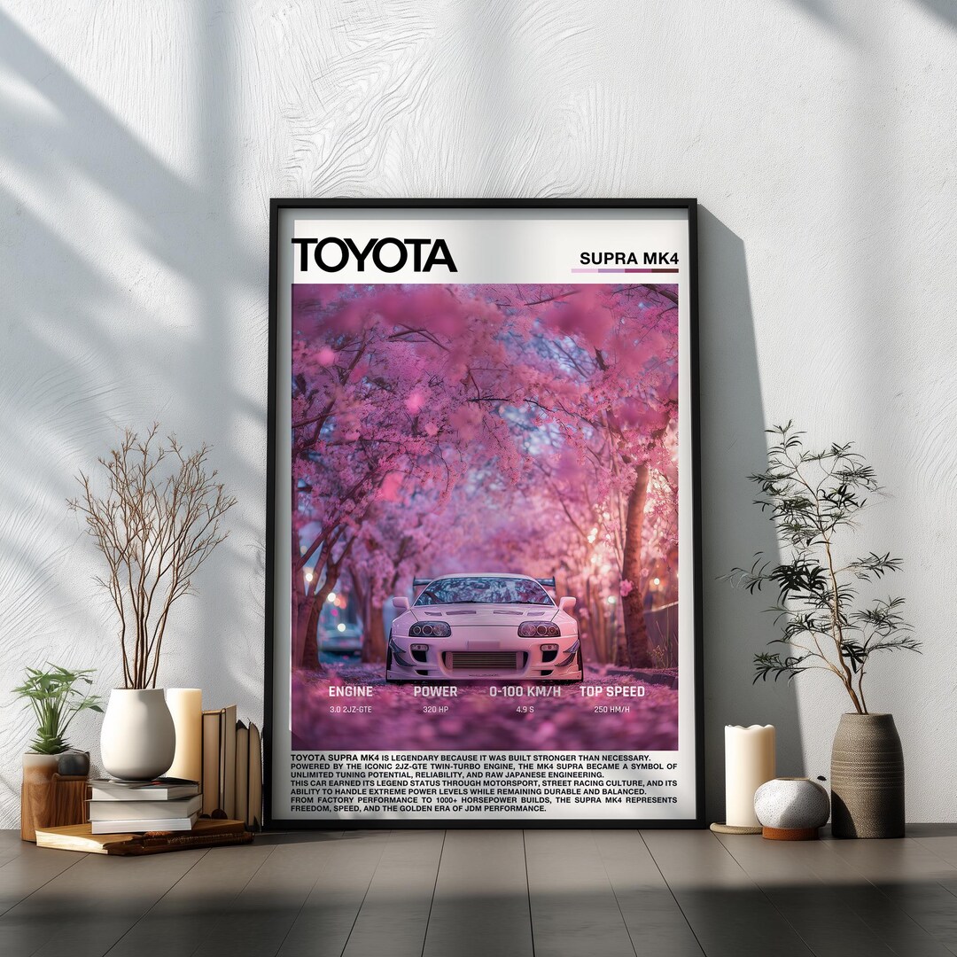 Toyota Supra MK4 Sakura Scene – Legendary JDM Sports Car Poster ...