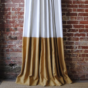 96"l Color Block Drapery Panel - Custom Curtains - 28 Color Options ...