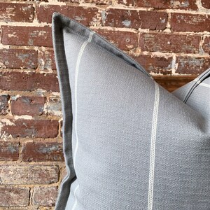 Georgetown in Pewter / 20" X 20" Stripe Pillow - Etsy